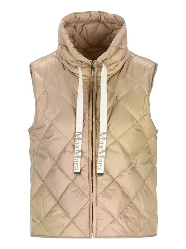 Max Mara Diamond-patterned Quilted Gilet - Neutrals