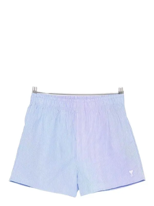 AMI Paris Striped Elasticated Shorts - Blue