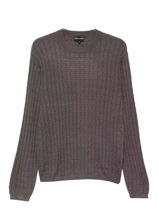 Emporio Armani Textured-knit Sweater - Grey