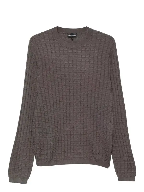 Emporio Armani Textured Knit Sweater - Grey