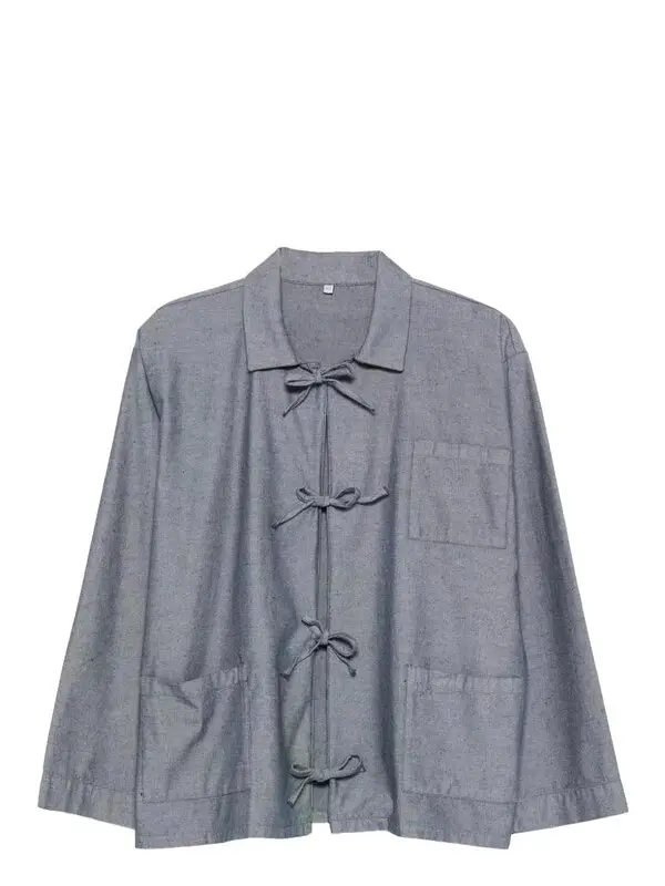 BASERANGE Liber Denim Shirt With Bow Detail - Blue