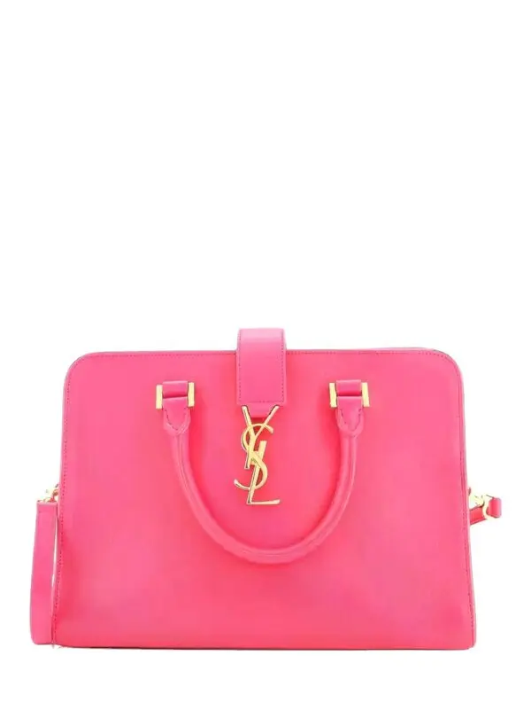 Saint Laurent Monogram Cabas Leather Small Satchel - Pink