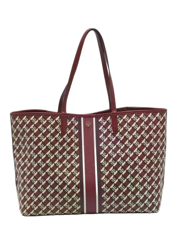 Tory Burch Geo Logo Canvas Tote Bag - Red