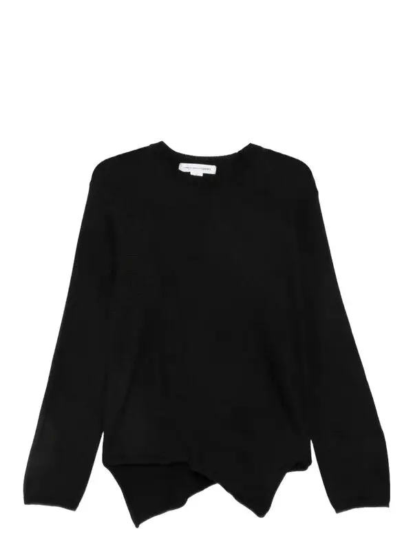Comme Des Garçons Asymmetric Hem Fine Knit Sweater - Black