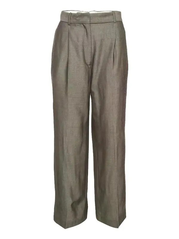 Sandro Pleated Wide-leg Trousers - Grey