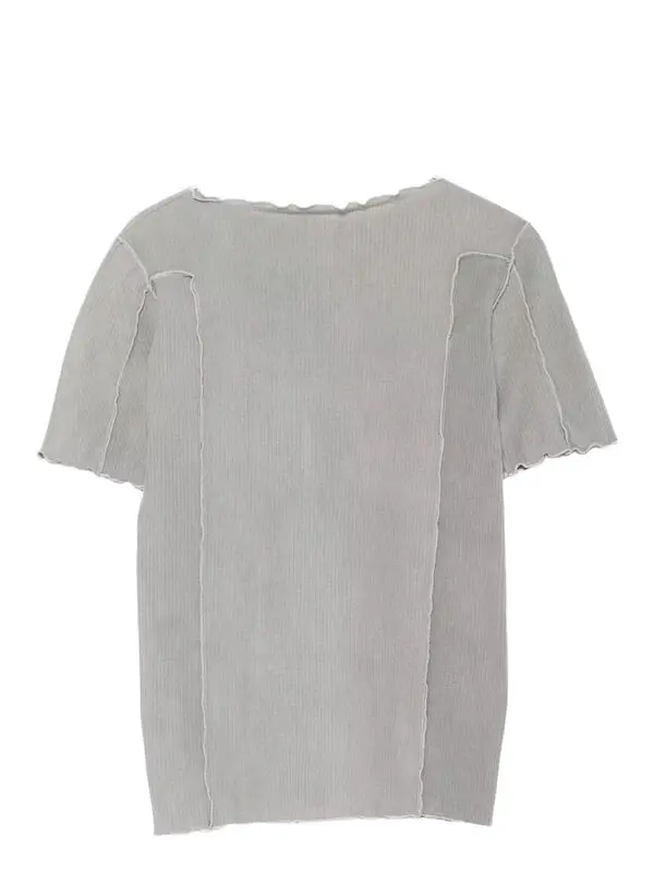 BASERANGE Ribbed Knit Boat-neck T-shirt - Grey