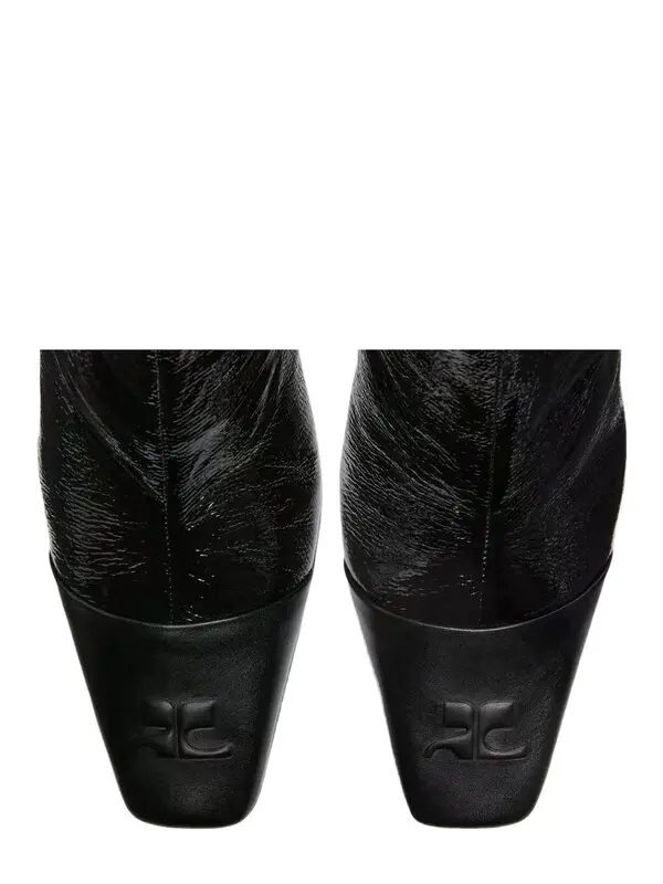 COURREGES Crinkled Toe-cap Boots - Black