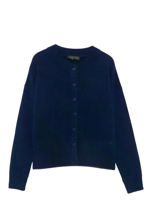 LE PETIT PULLE Button-up Crew-neck Cardigan - Blue