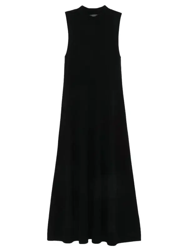 LE PETIT PULLE Sleeveless Knitted Midi Dress - Black