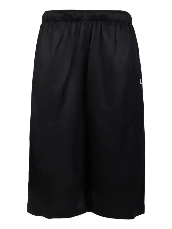 COURREGES Jersey Back-panel Wide-leg Shorts - Black
