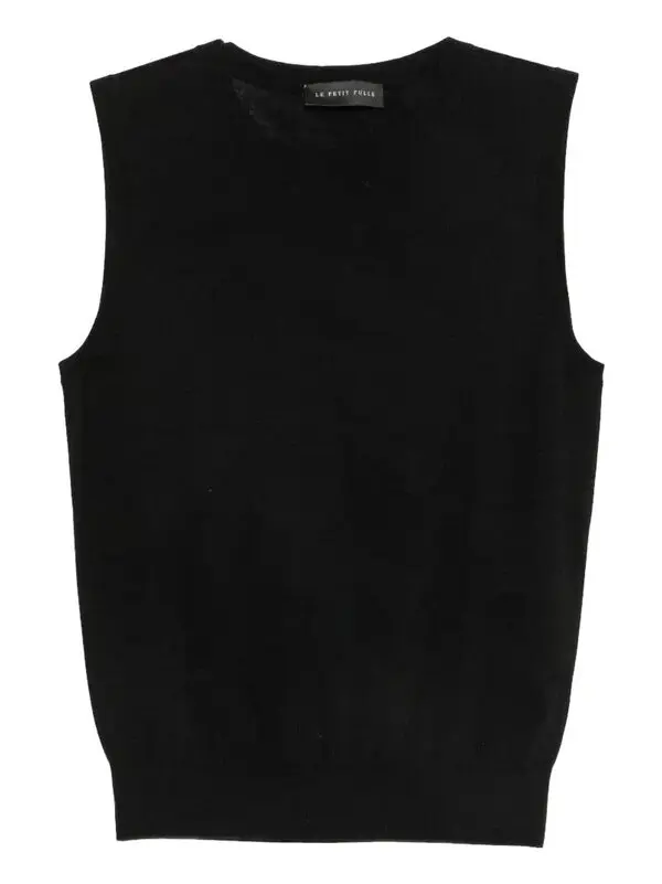 LE PETIT PULLE Crew-neck Vest - Black