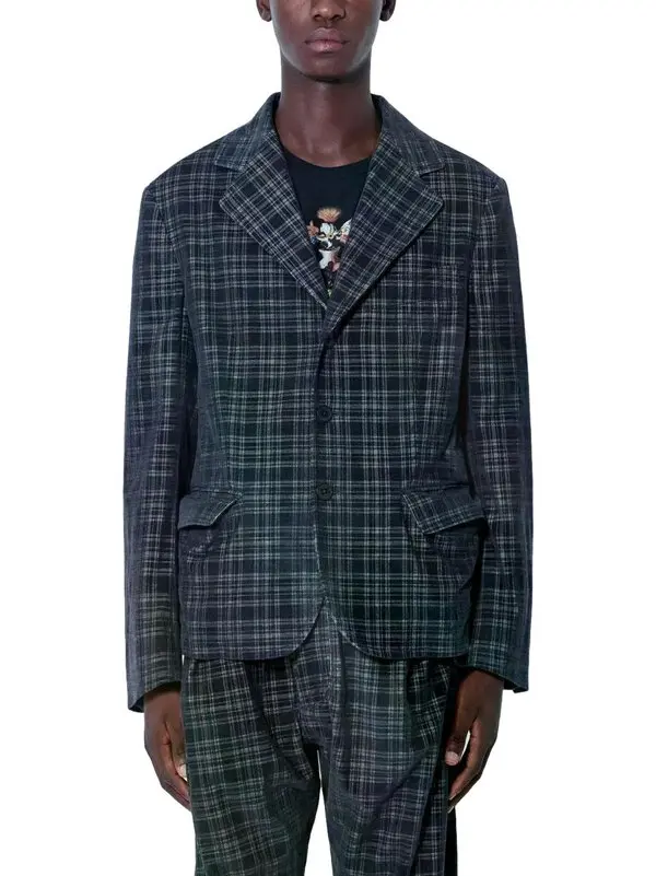 VIVIENNE WESTWOOD Checked Notched-lapels Blazer - Grey