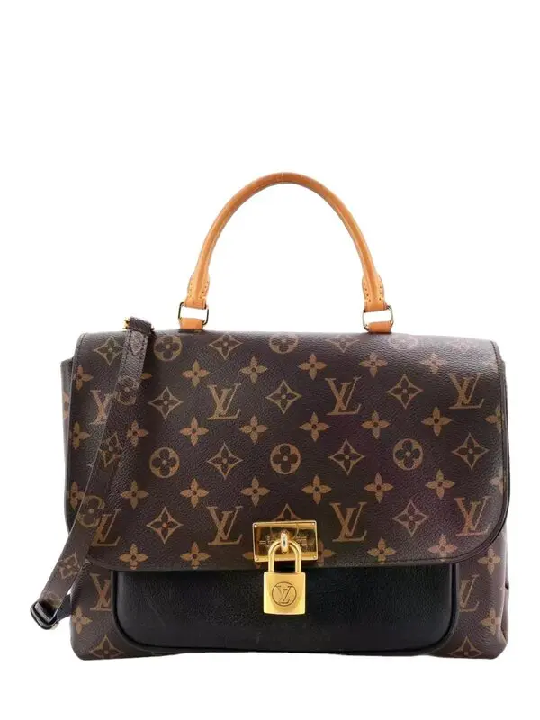 LOUIS VUITTON Marignan Monogram Canvas With Leather Shoulder Bag - Black
