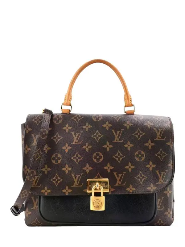 LOUIS VUITTON Marignan Monogram Canvas With Leather Shoulder Bag - Black