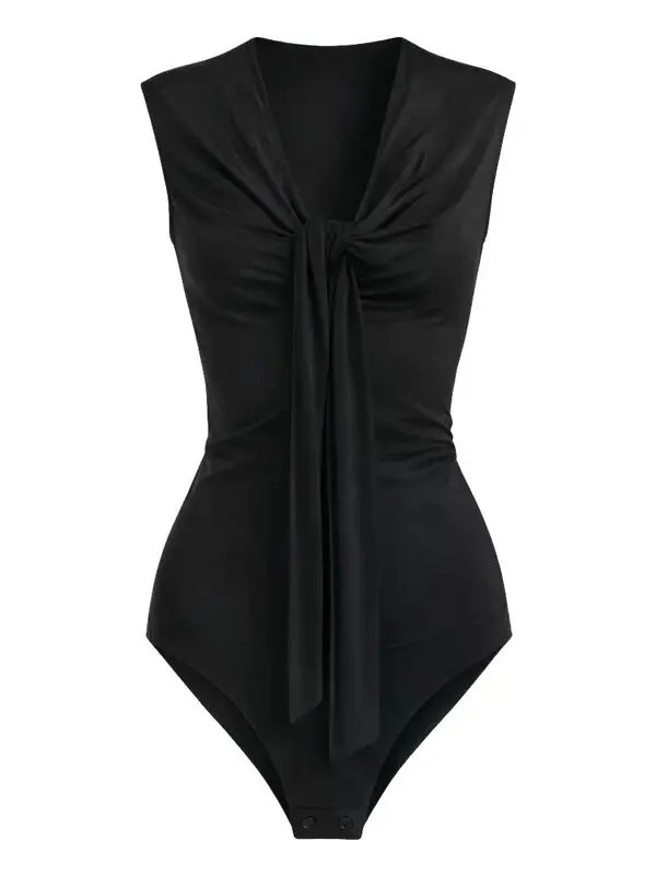 Max Mara Fennec Knot Detail Bodysuit - Black