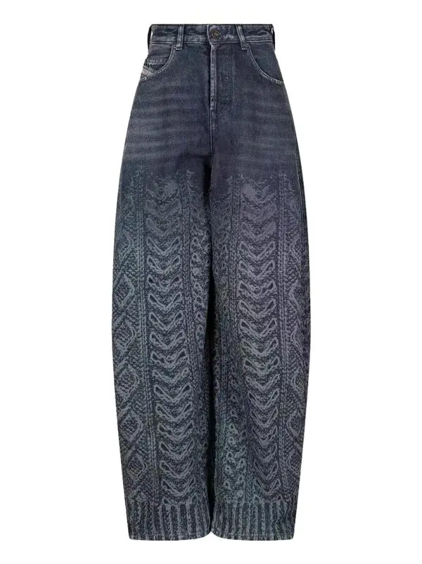 DIESEL® Cable-knit Print Jeans - Blue