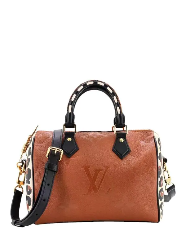 LOUIS VUITTON Speedy Bandouliere Wild At Heart Monogram Empreinte Giant 25 Satchel - Brown