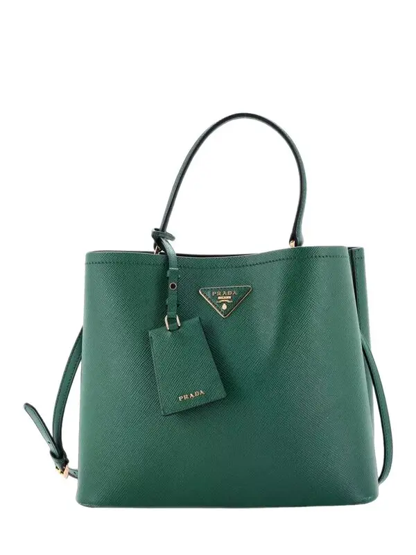 Prada Saffiano Leather Large Bucket Bag - Green