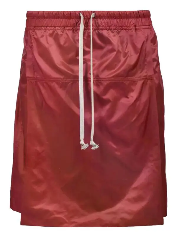 Moncler X Rick Owens Layered Kilt Shorts - Red