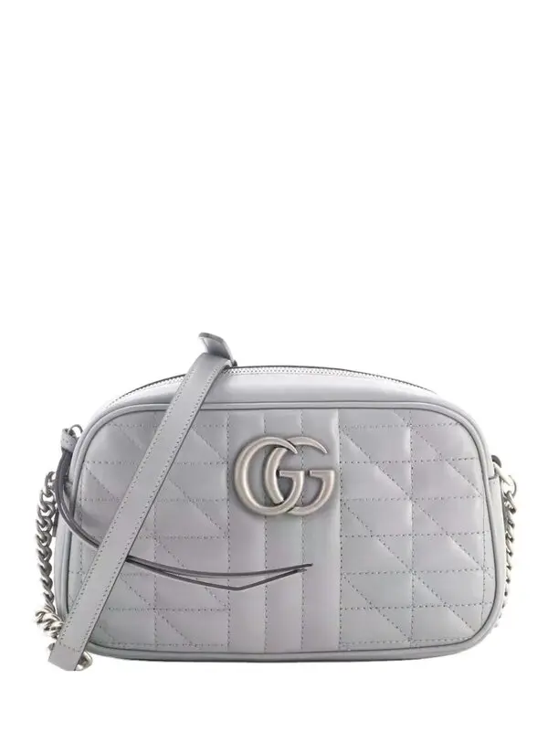 Gucci Gg Marmont Matelassé Leather Small Shoulder Bag - Grey