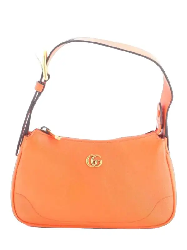 Gucci Aphrodite Leather Mini Shoulder Bag - Orange