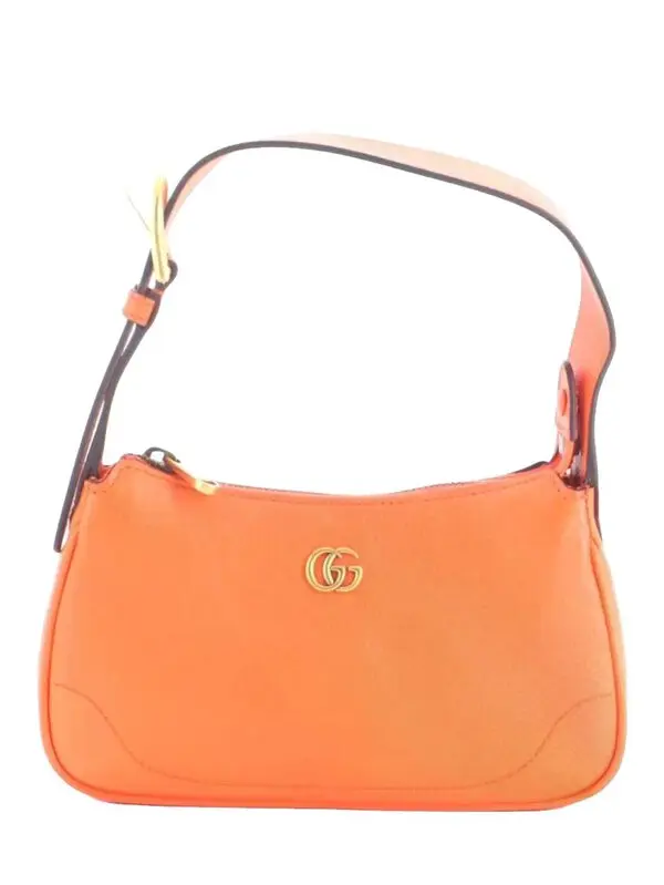 Gucci Aphrodite Leather Mini Shoulder Bag - Orange