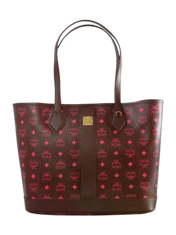 Mcm Medium Liz Visetos Monogram Tote Bag - Brown