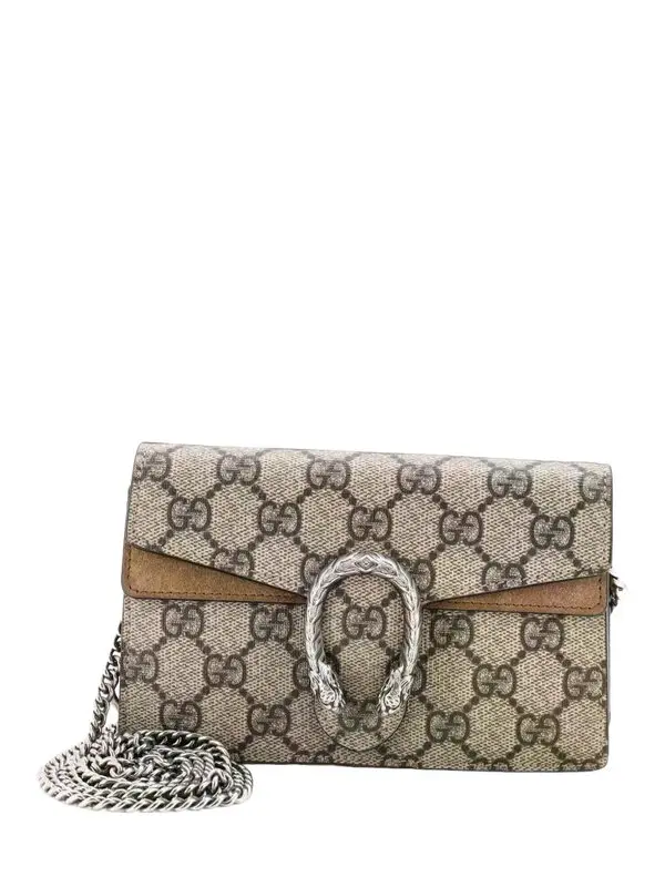 Gucci Dionysus Bag Gg Coated Canvas Super Mini Crossbody Bag - Brown