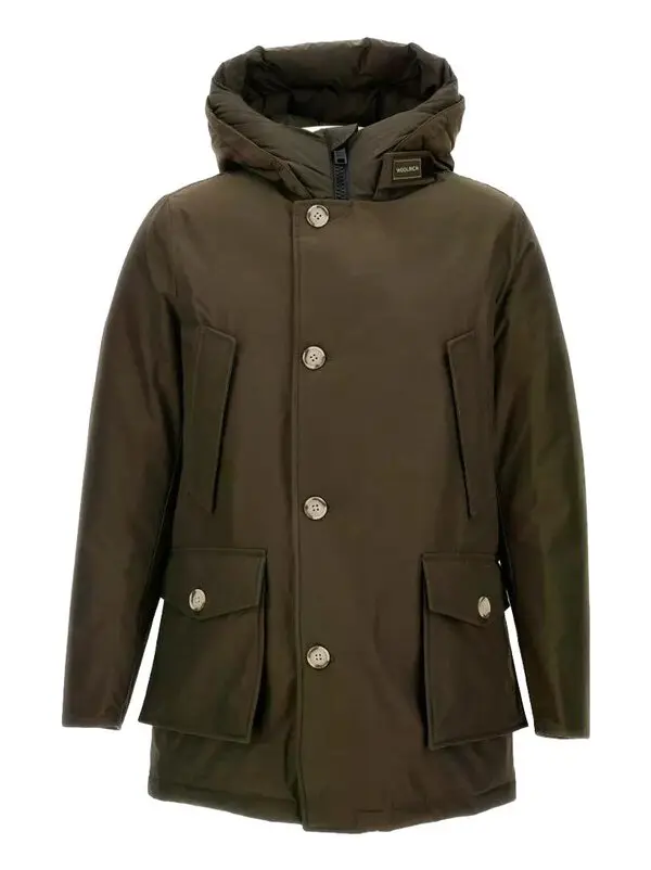 Woolrich Hooded Zip-up Coat - Brown