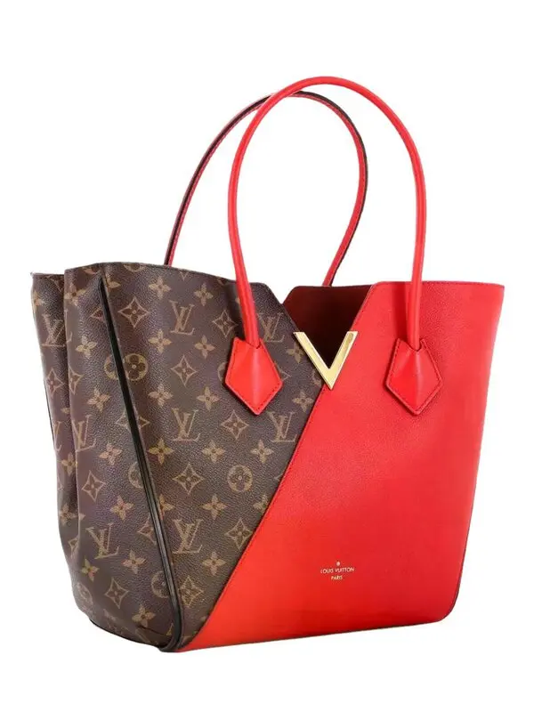 LOUIS VUITTON Kimono Handbag Monogram Canvas And Leather Mm Tote Bag - Red