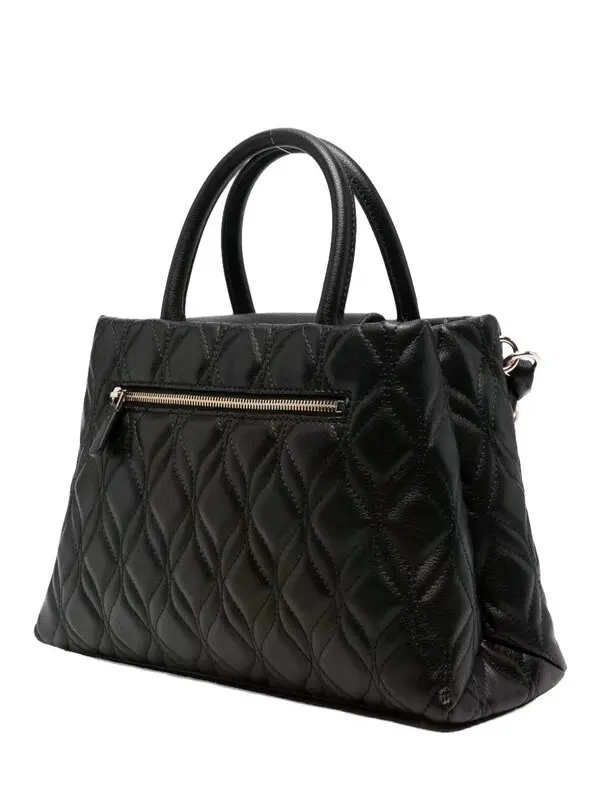 Guess Quilted Tote Bag With Chain Detail - Black