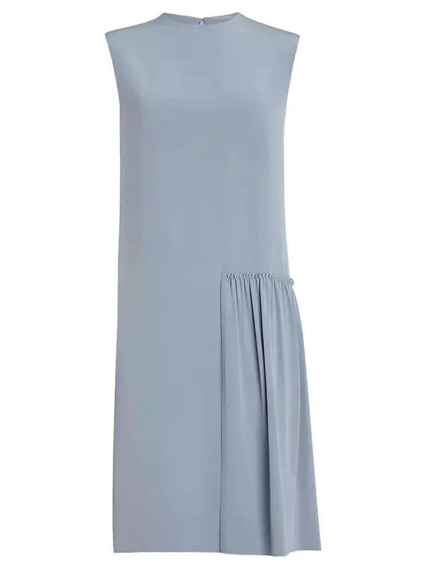 FERRAGAMO Pleated-detail Sleeveless Midi Dress - Blue