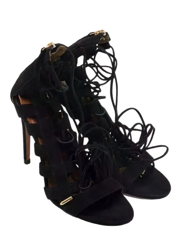 AQUAZZURA Amazon Lace-up Sandals - Black