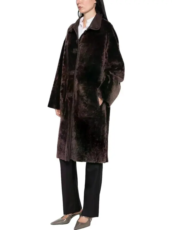 JOSEPH Reversible Shearling Coat - Brown