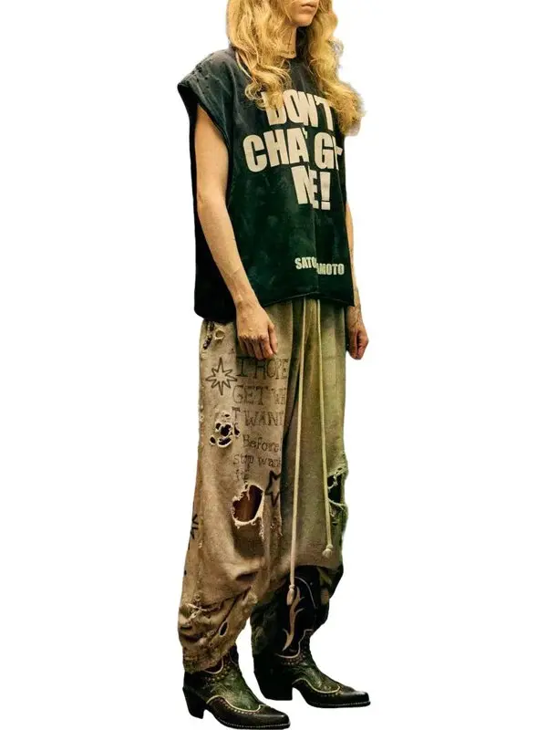 SATOSHI NAKAMOTO Chat Gptee Slogan-print Distressed T-shirt - Black