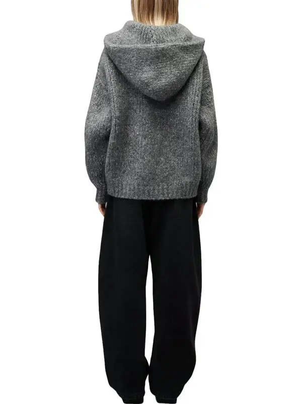 Alexander Wang Embroidered Zip-up Oversized Hoodie - Grey
