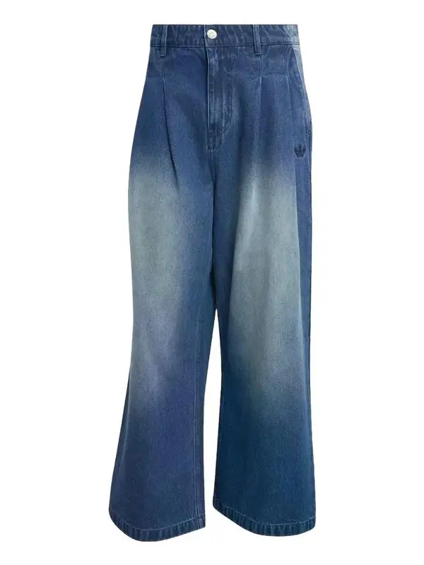Adidas Faded Wide-leg Jeans - Blue