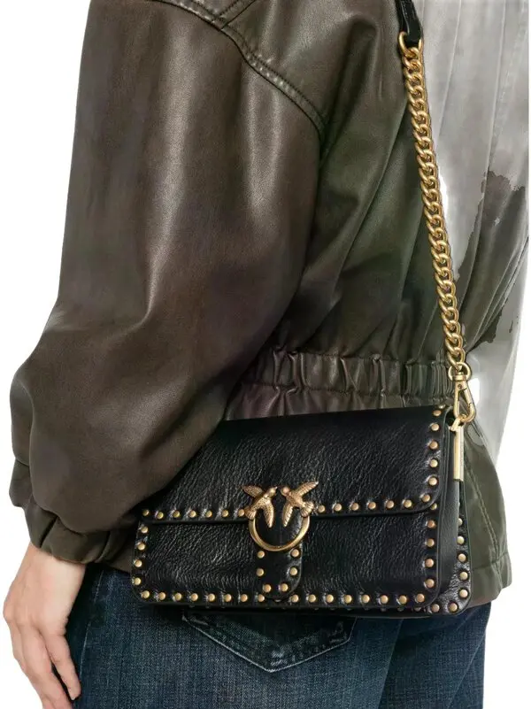 Pinko Stud-embellished Shoulder Bag - Black
