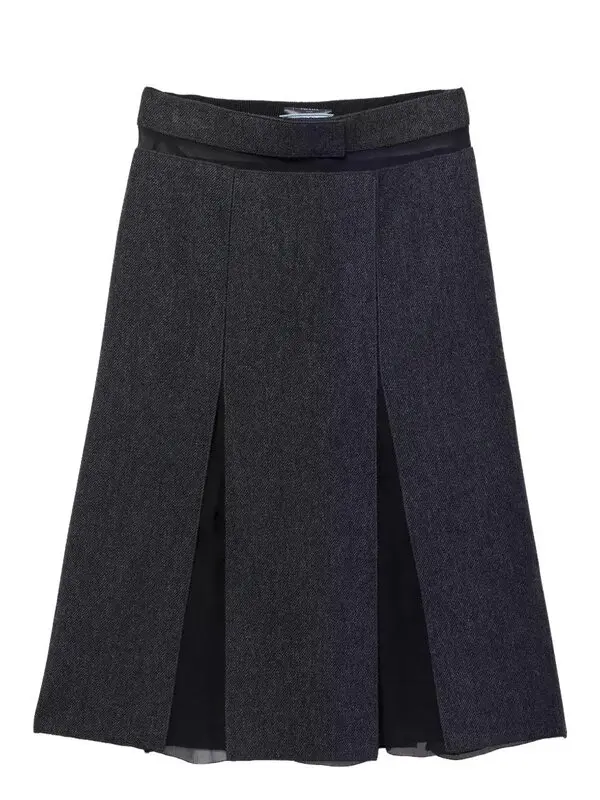Prada Double Wool Midi-skirt - Grey