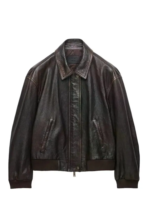 Prada Nappa Leather Jacket - Brown