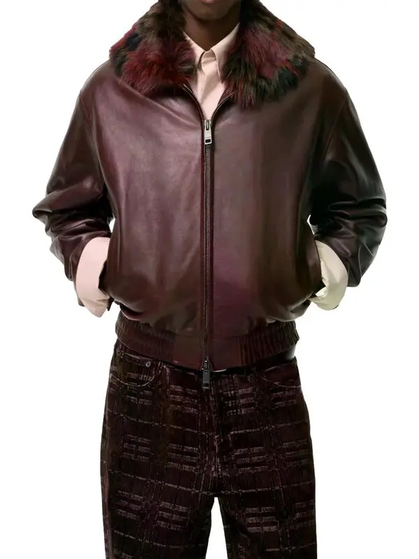 Burberry Latchford Leather Jacket - Red