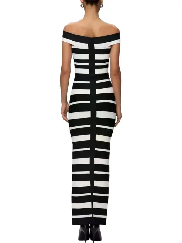 Herve Leger Kiva Striped Maxi Dress - Black