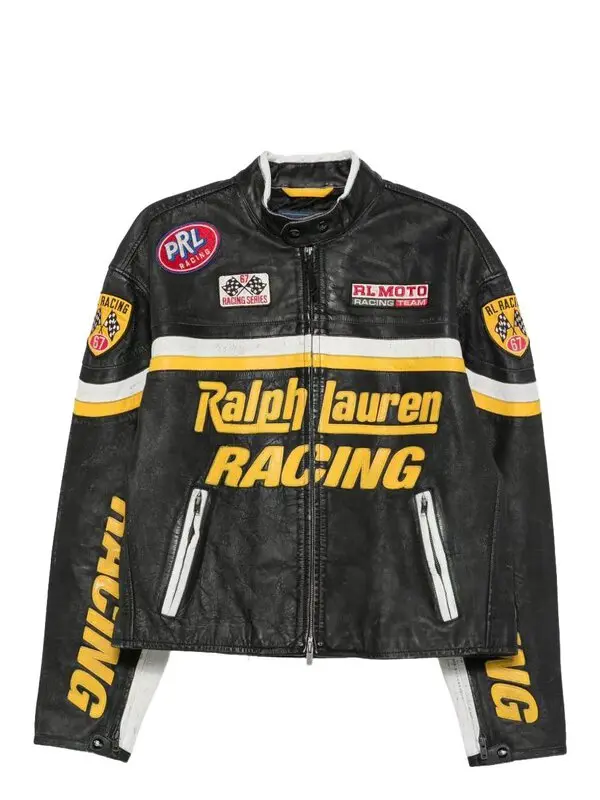 Polo Ralph Lauren Logo-patch Leather Jacket - Black