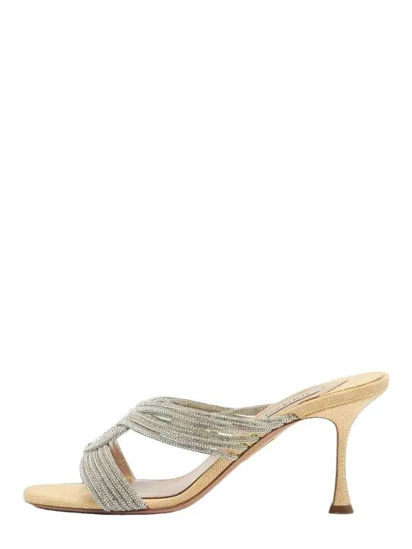 AQUAZZURA Gatsby Crystal-embellished Sandals - Silver