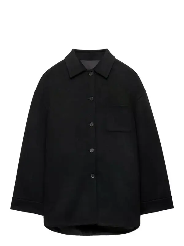 Prada Reversible Double Cashwool And Re-nylon Caban Jacket - Black