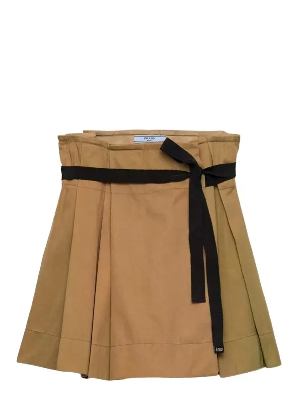Prada Gabardine Miniskirt - Neutrals