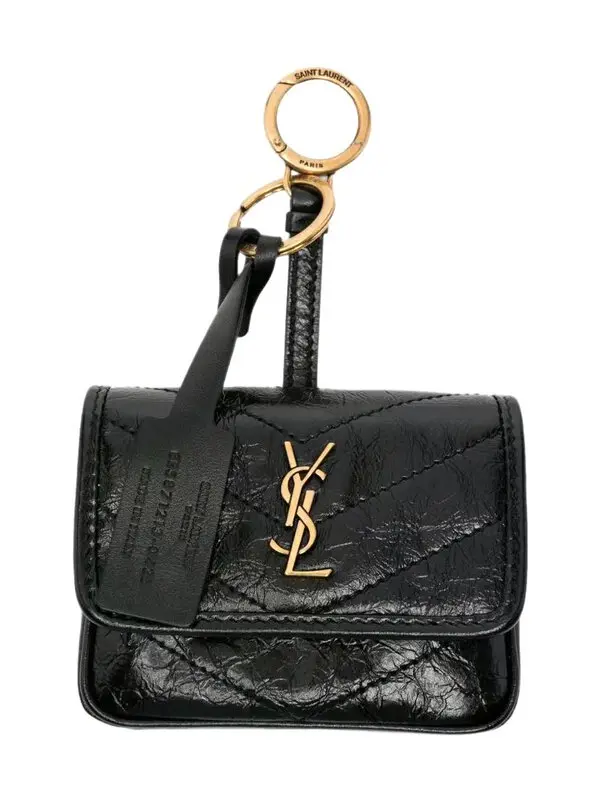 Saint Laurent Quilted Bag Charm - Black