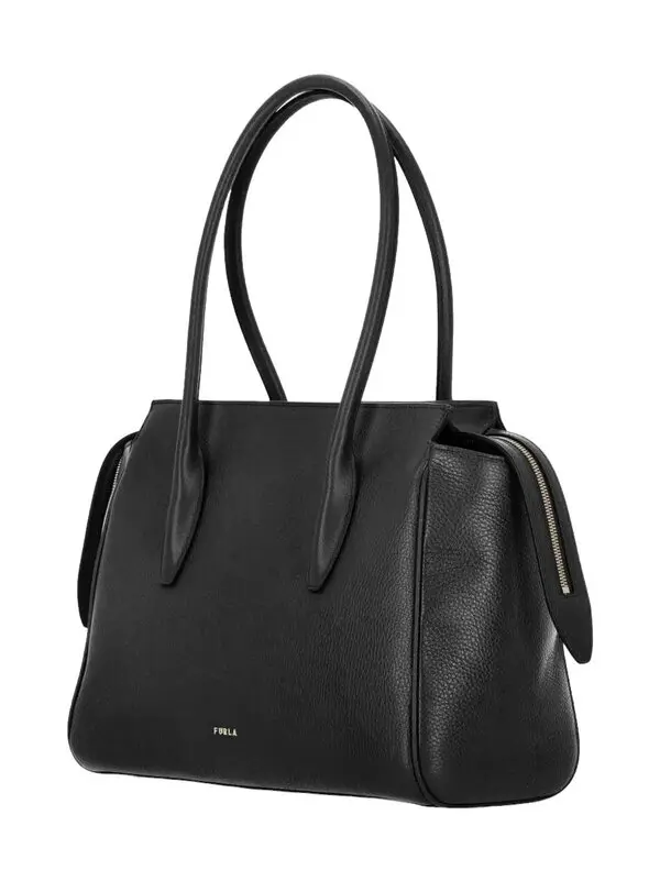 Furla Grained-leather Shoulder Bag - Black