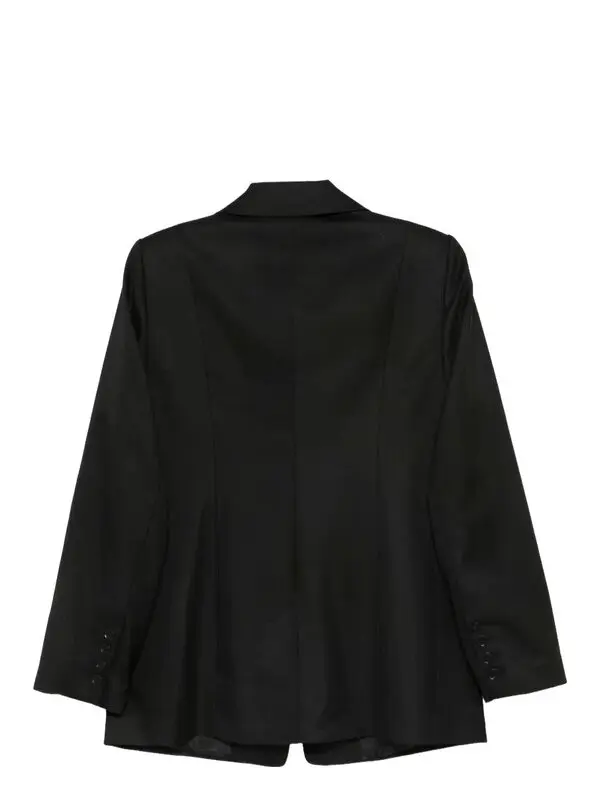 GESTUZ Single-breasted Notched Lapel Blazer - Black