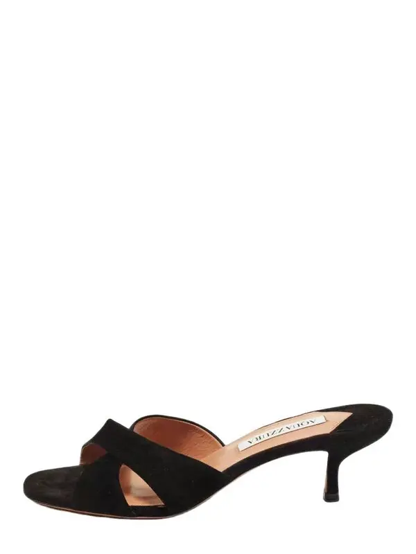 AQUAZZURA Crisscross Suede Sandals - Black